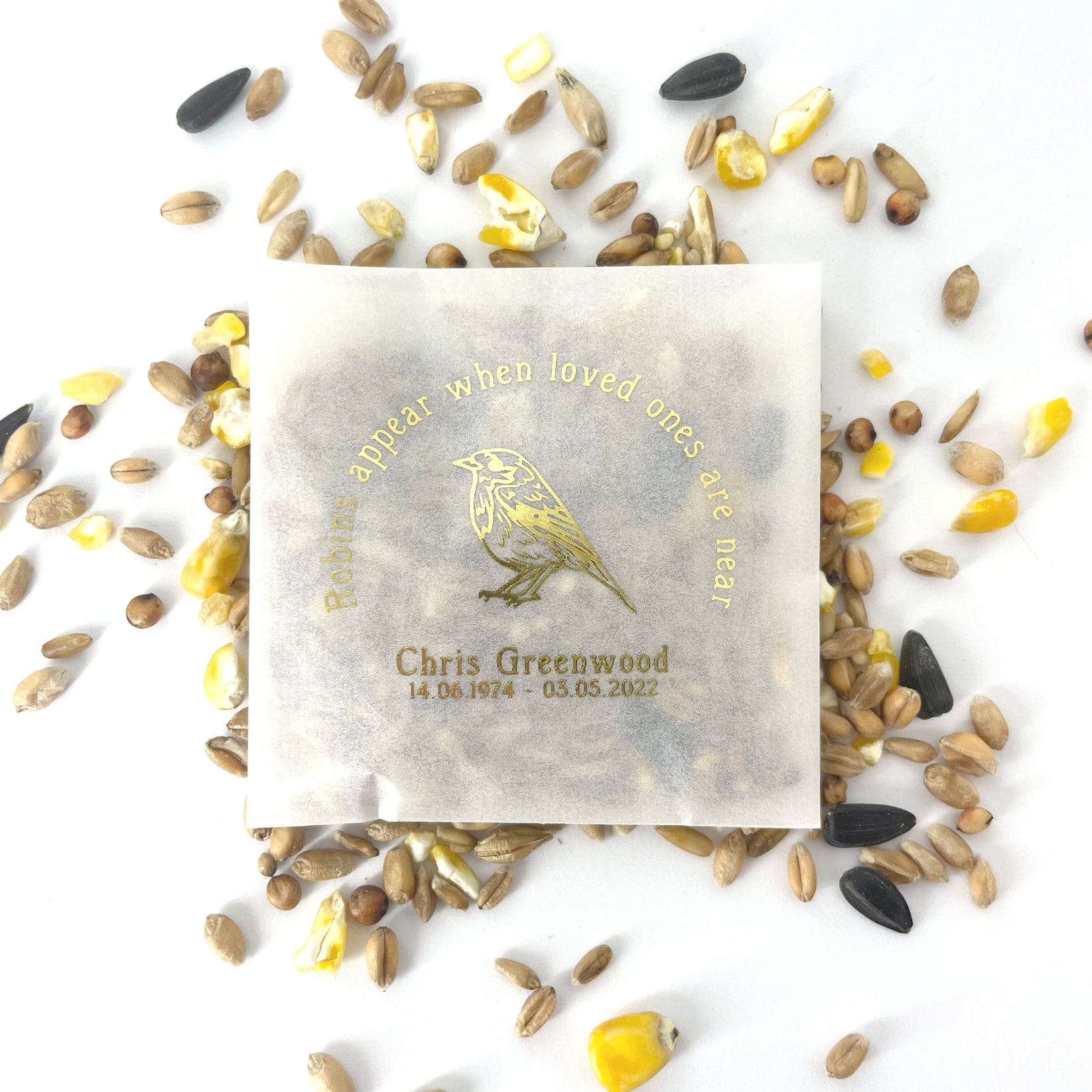 Wild Bird Seed Memorial Seed Packet Favours – Favourandson